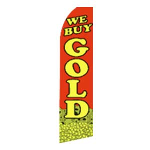 We Buy Gold, Red Blade Banner 11.5'x2.5' – Flag Outlet Ltd.