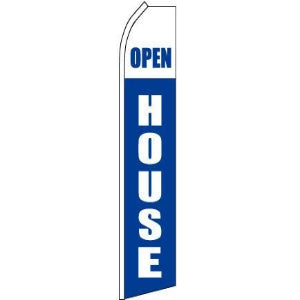Open house, Blue, White Blade Banner 11.5'x2.5' – Flag Outlet Ltd.
